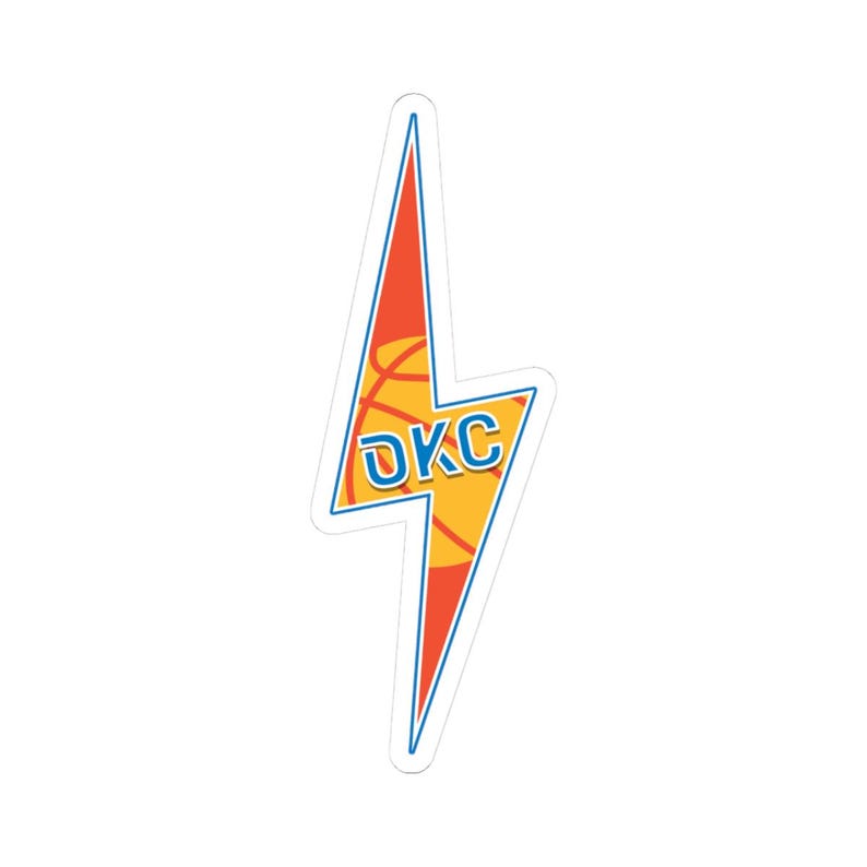 OKC Thunder Stickers: Vibrant Lightning Bolt Vinyl Decals - Etsy