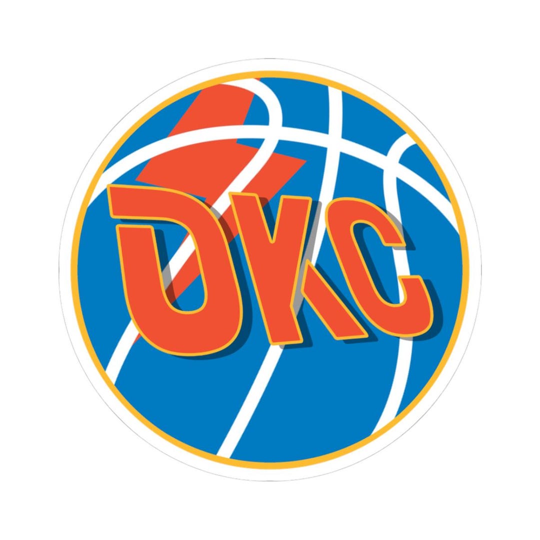 OKC Thunder Logo Sticker: Glossy Vinyl Basketball Decal - Etsy