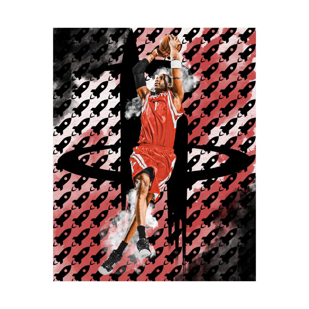 Tracy Mcgrady Houston Rockets Poster - Matte Vertical Basketball Wall ...