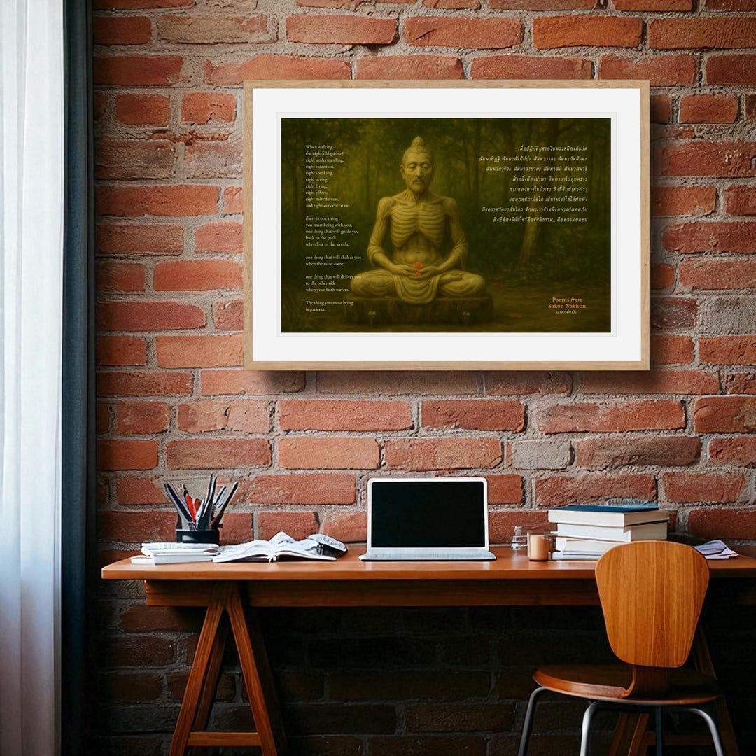Thai Buddha Poetry Print: Eightfold Path, Original Wall Art (12x18 ...
