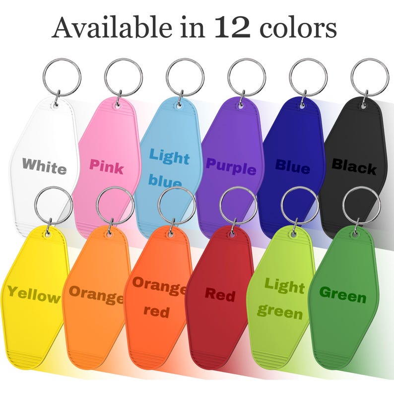 Custom Bulk Motel Hotel Keychains, Personalized Plastic Vintage Motel ...