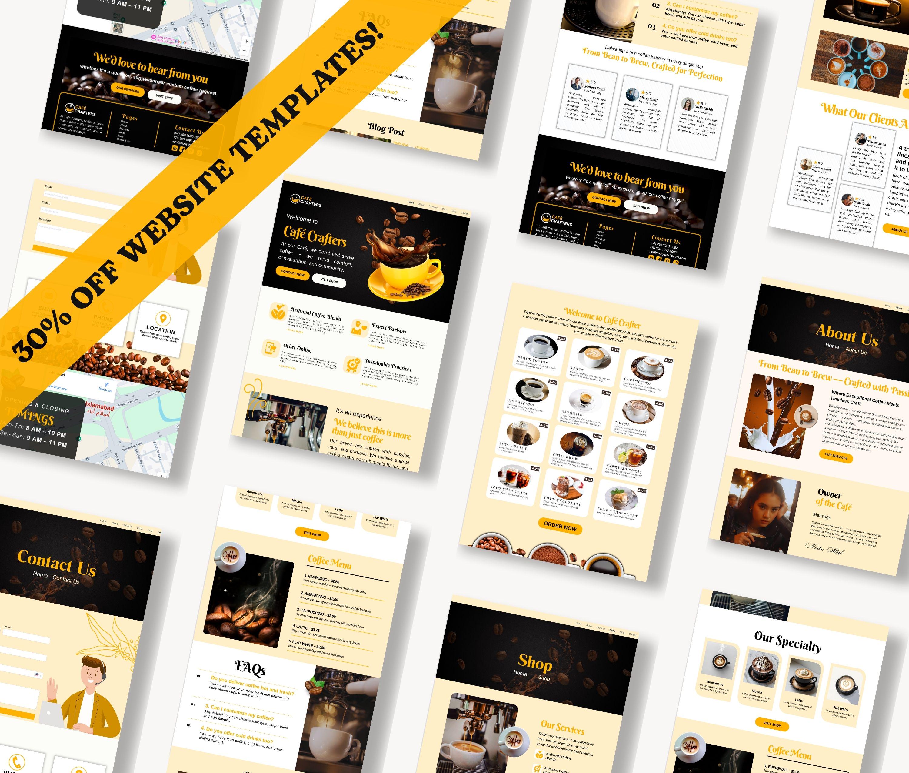 Coffee Shop Website Template: Modern Canva Design (digital Download) - Etsy