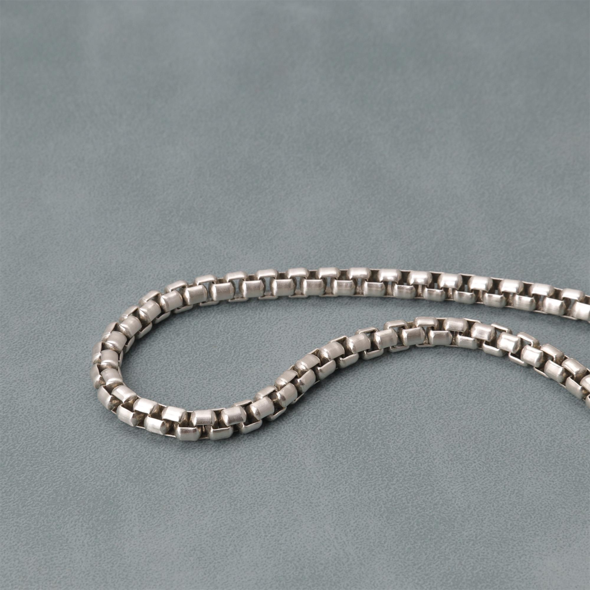 Sterling Silver Rounded Box Chain Necklace, Oxidized or Bright Finish ...