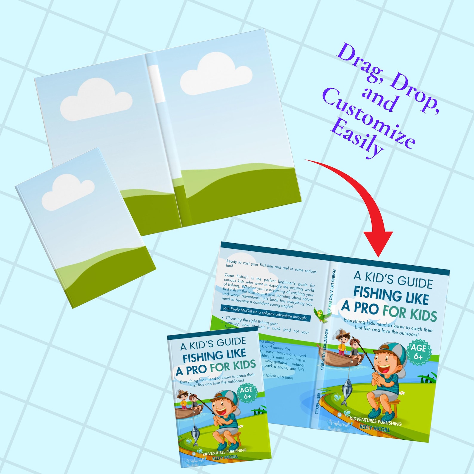 Book Mockup Templates for Canva: Paperback and Hardcover, 2 Rotating ...