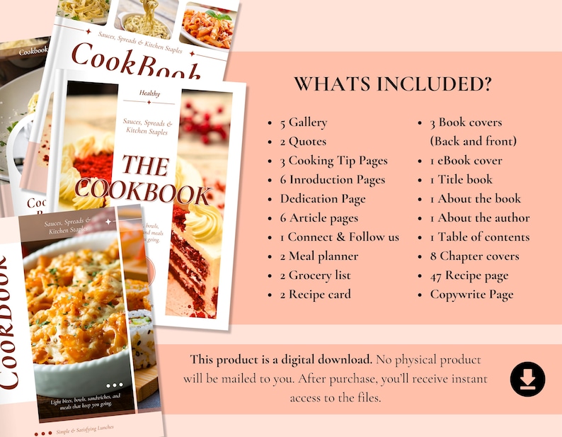 Canva Recipe Cookbook Template Editable, Family Cookbook (instant ...