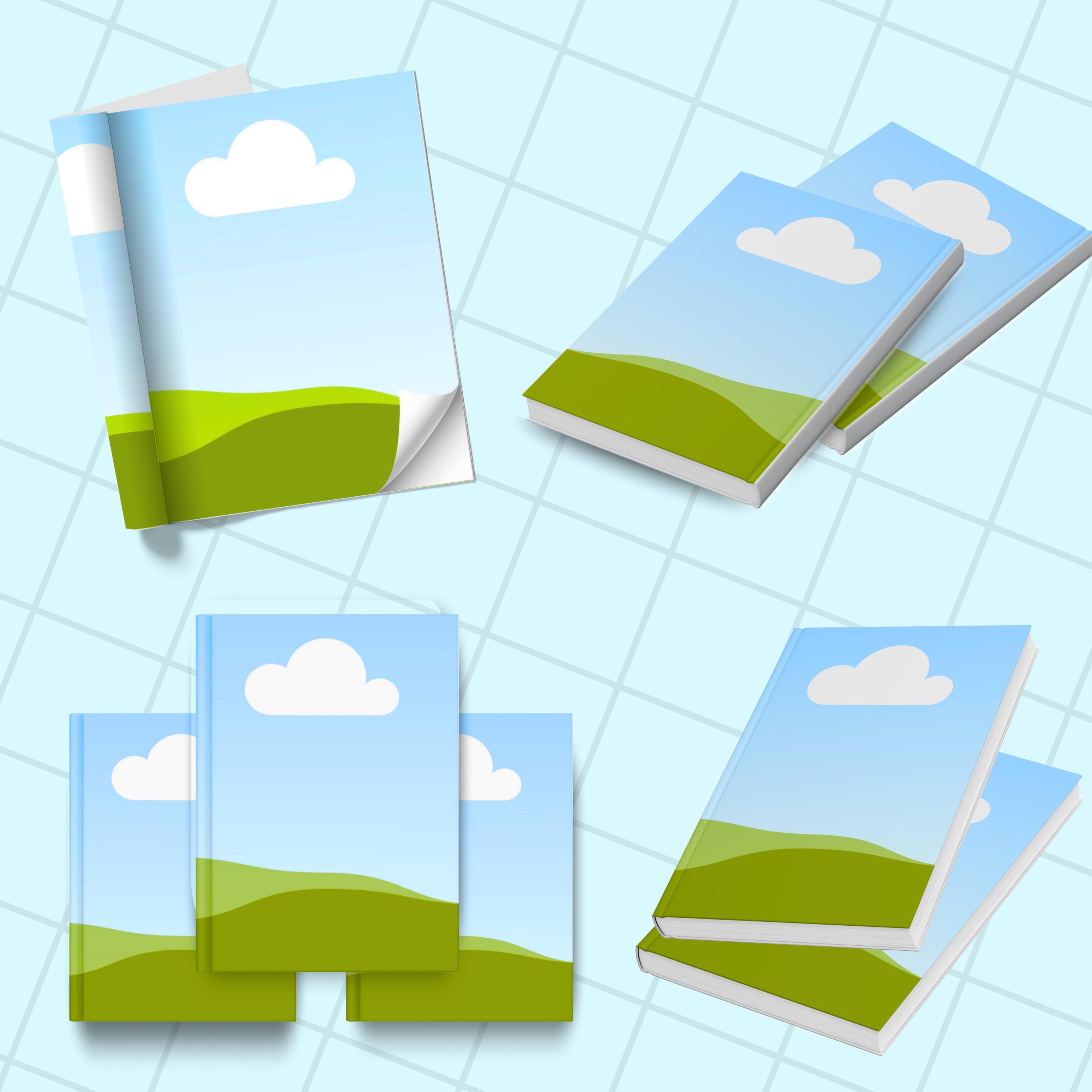 Canva Book Mockups Templates Set, Drag and Drop, Paperback & Hardcover ...