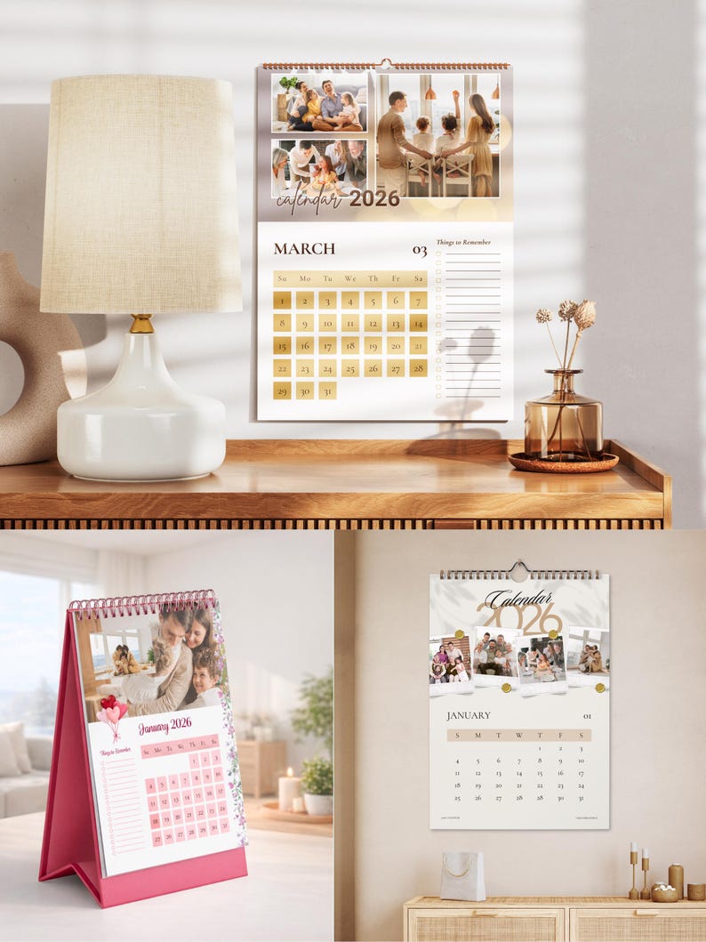 Editable Canva Photo Calendar for 2026 and 2027, 6 Unique 12-month ...