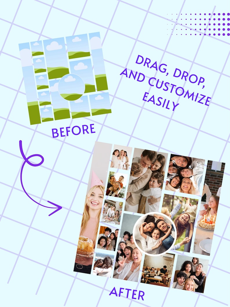 65 Photo Collage Templates, Family, Birthday, Couple, Canva Editable ...