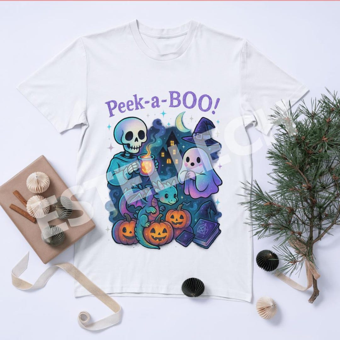Peek-a-boo Halloween PNG | Cute Skeleton Ghost Dragon Pastel Gothic ...