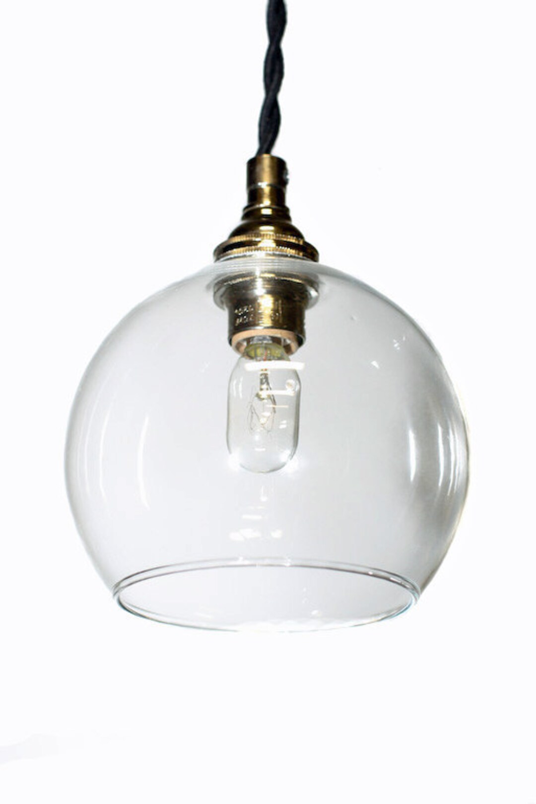 Mini Clear Glass Open Bottom Shade Edison Pendant Light - Vintage ...