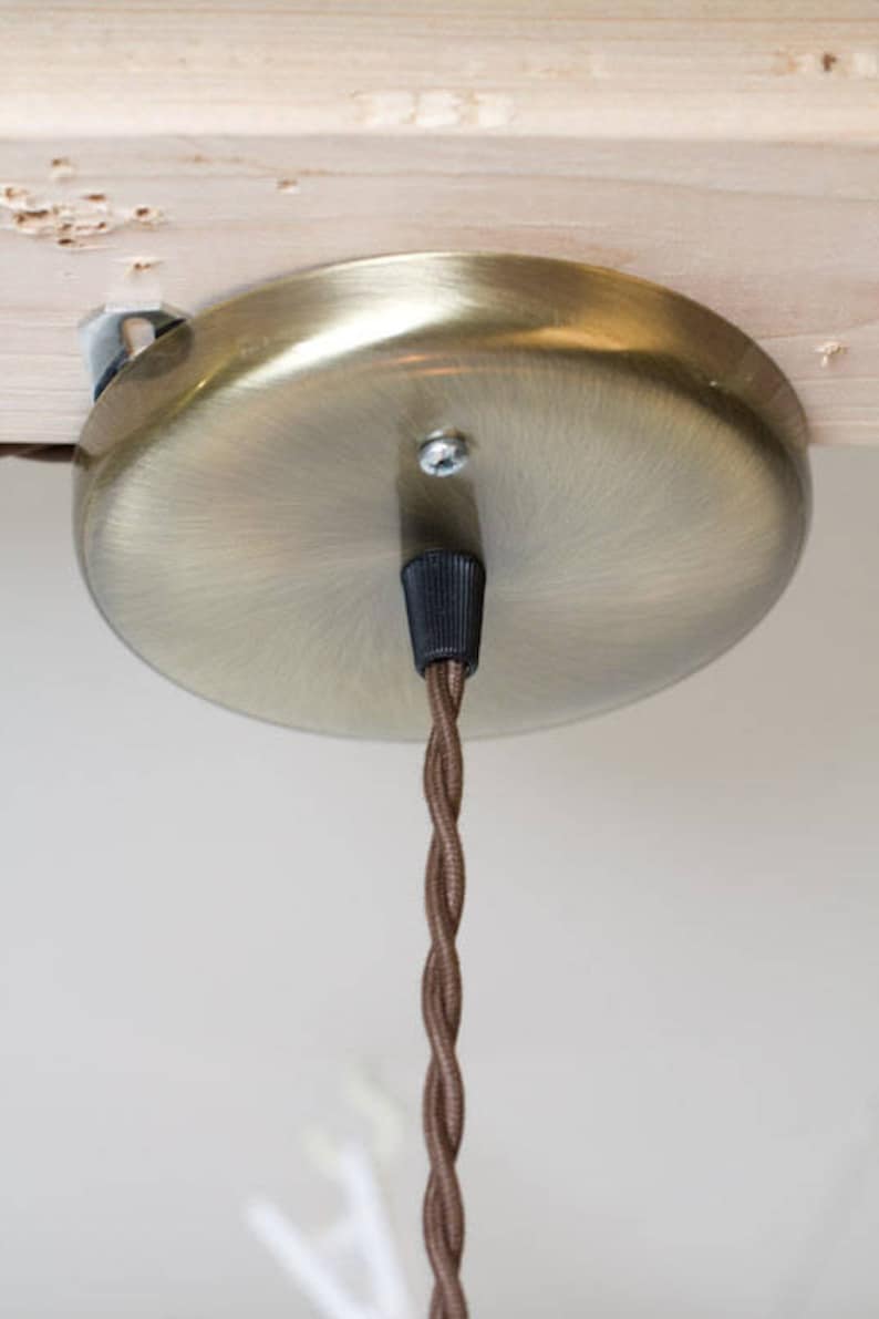 Antique Brass and Vintage Wood Handle Caged Trouble Light Pendant Shop ...