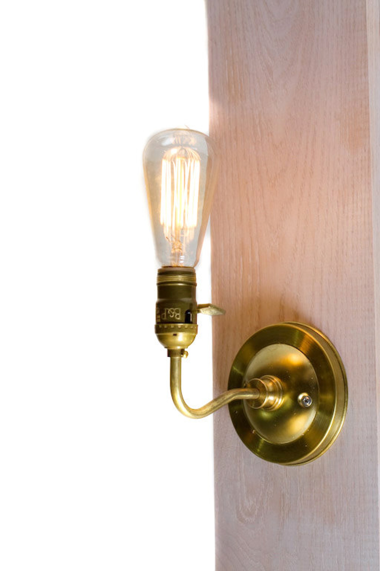 Brass Arm Bare Bulb Edison Paddle Key Socket Wall Sconce - Etsy