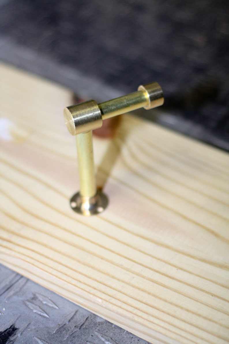 All Brass Modern Vintage 90 Degree Hook - Etsy