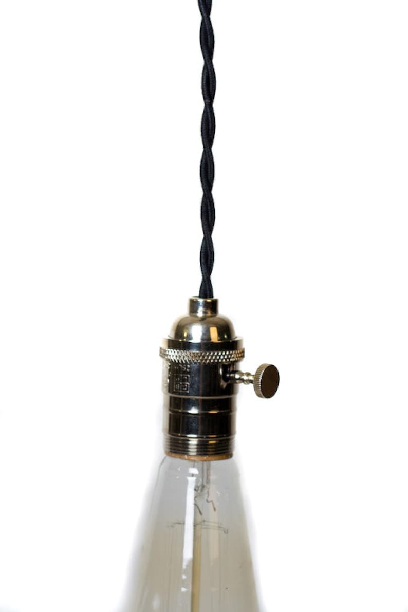 Simply Modern Bare Bulb Chrome Socket Pendant Light - Etsy