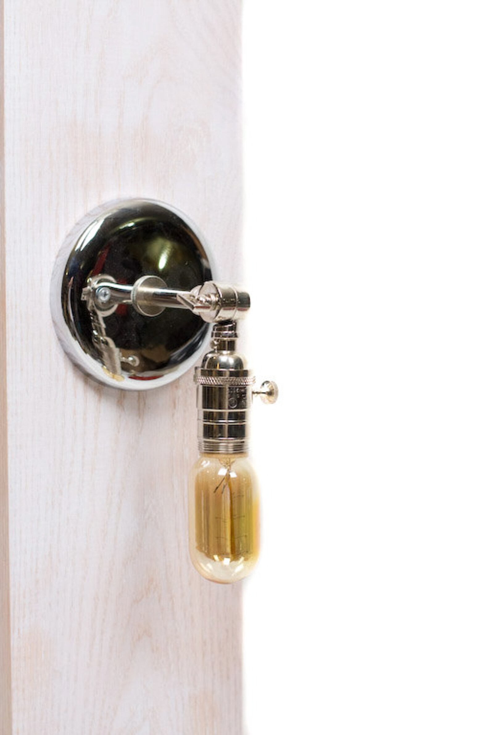 Bare Bulb Edison Adjustable Wall Sconce All Chrome - Etsy