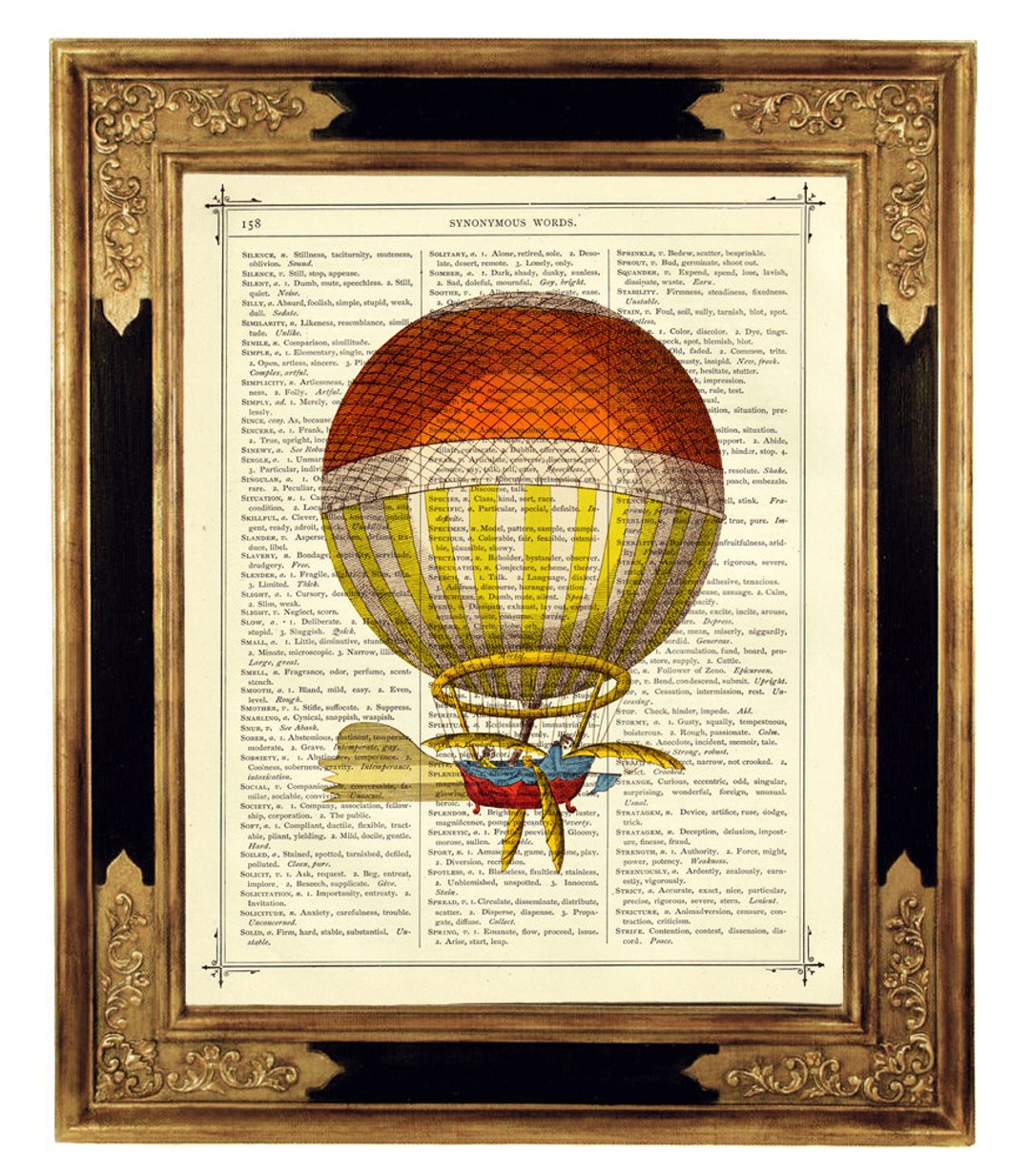 Airship Hot Air Balloon Poster IV Circus Stripes - Steampunk Vintage ...