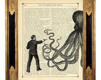 Steampunk Octopus Vs Gentleman Kraken Tentacles Gun Revolver Victorian ...