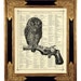 Owl Art Print Revolver Tree Branch Gun Dictionary Poster - Etsy