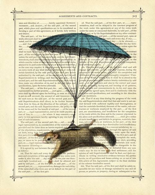 Flying Squirrel Art Print Blue Parachute Cottagecore - Vintage ...