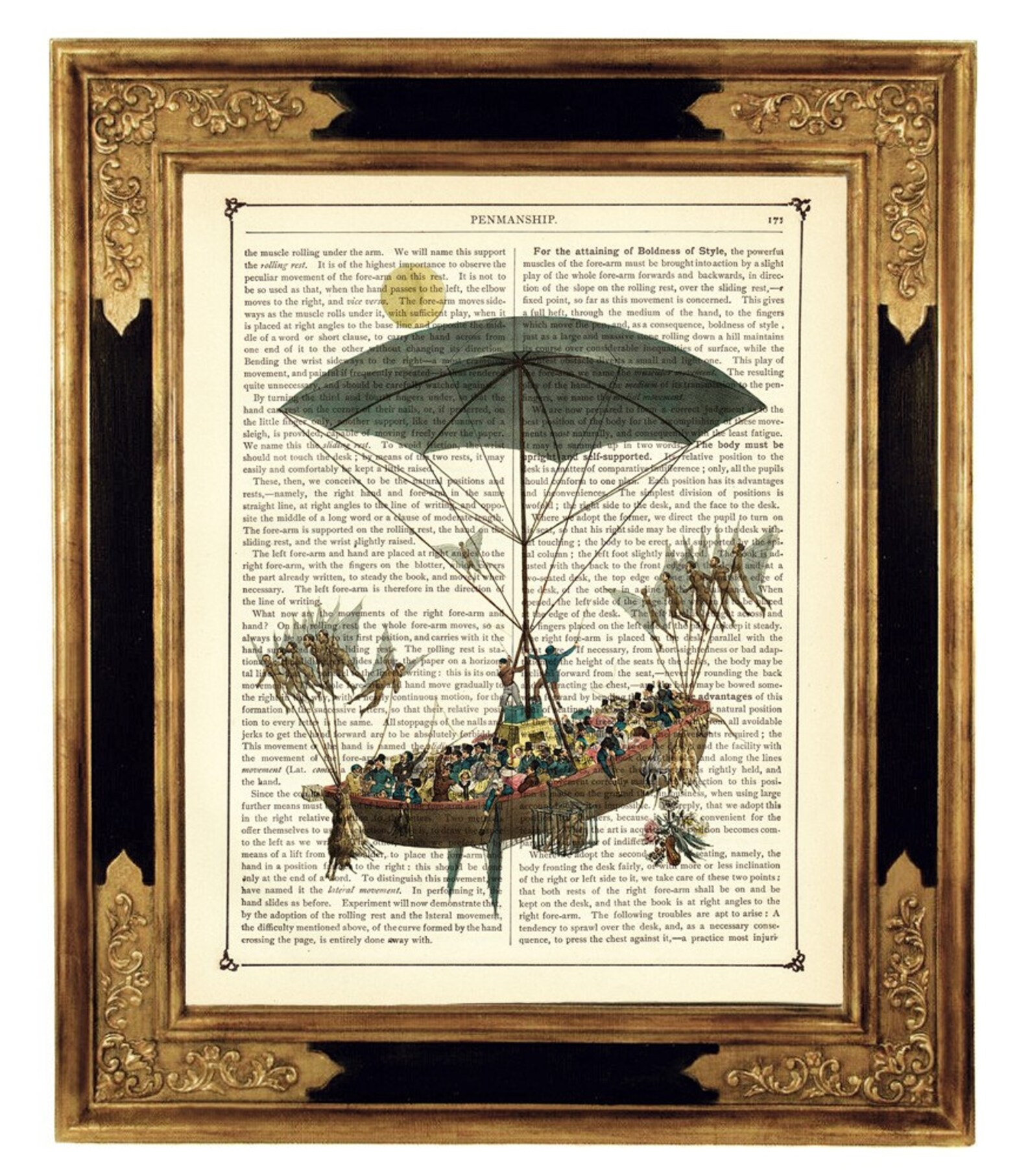 Airship Poster Umbrella Ship Sail Boat Hot Air Balloon Steampunk ...