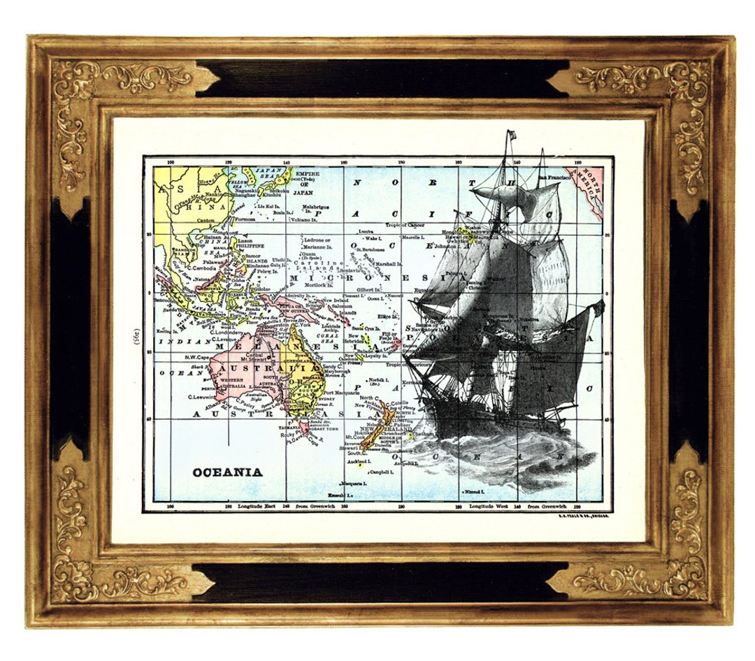 LIMITED Ship Sailboat Sea Pirates Nautical Travel - Vintage Victorian ...