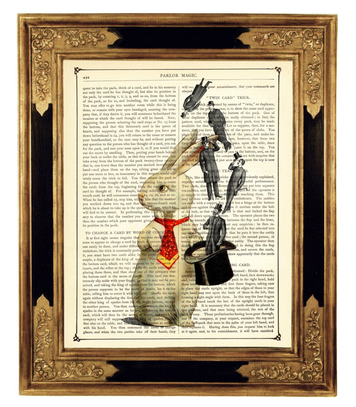 Rabbit Magician Top Hat Gentlemen Easter Bunny - Vintage Victorian Book ...