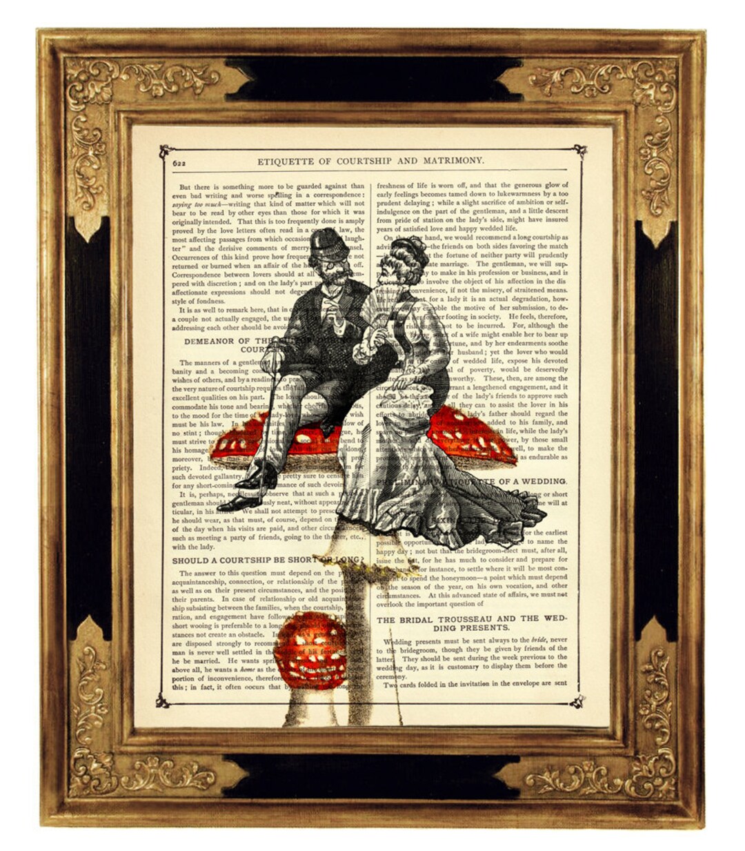Couple Lady Gentleman Poster Print Mushroom Valentine's - Etsy