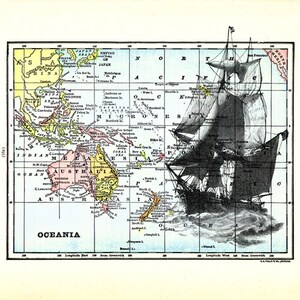 LIMITED Ship Sailboat Sea Pirates Nautical Travel - Vintage Victorian ...