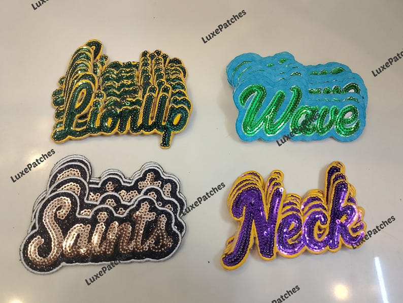 Personalized Sequin Name Patch Custom Glitter Letter Iron on Patch for ...