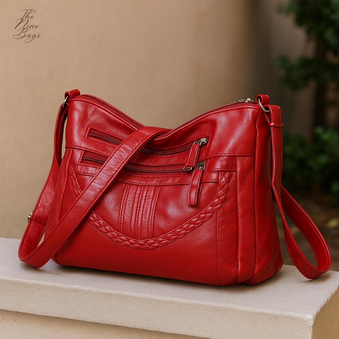 PU Leather Crossbody Bag: Ladies Shoulder Purse With Zippers - Etsy