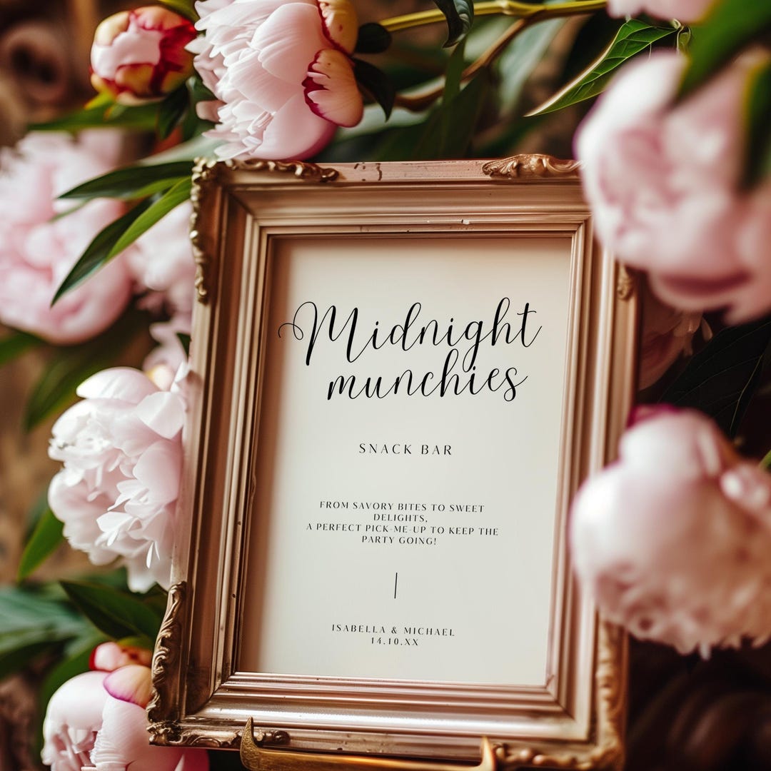 Editable Midnight Munchies Wedding Sign Template, Instant Access ...