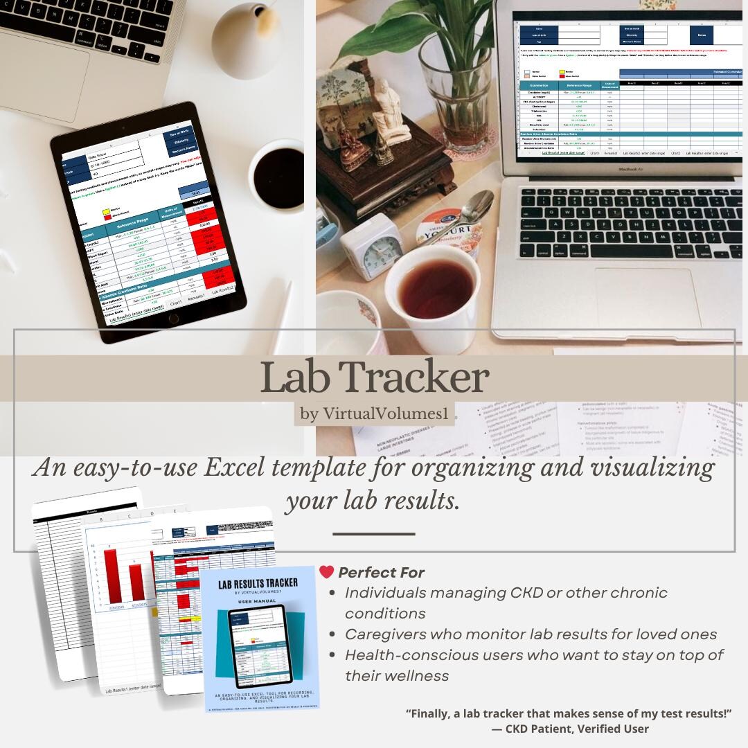 Lab Results Tracker Excel Template | Health Data Organizer (digital ...