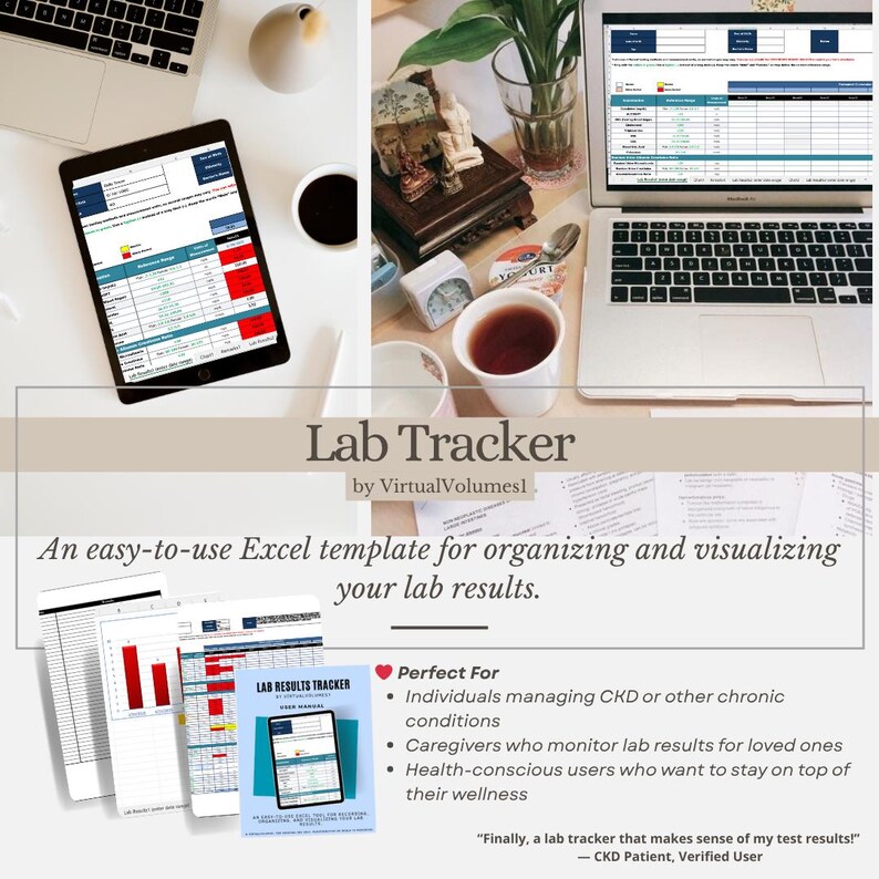 Lab Results Tracker Excel Template | Health Data Organizer (digital ...
