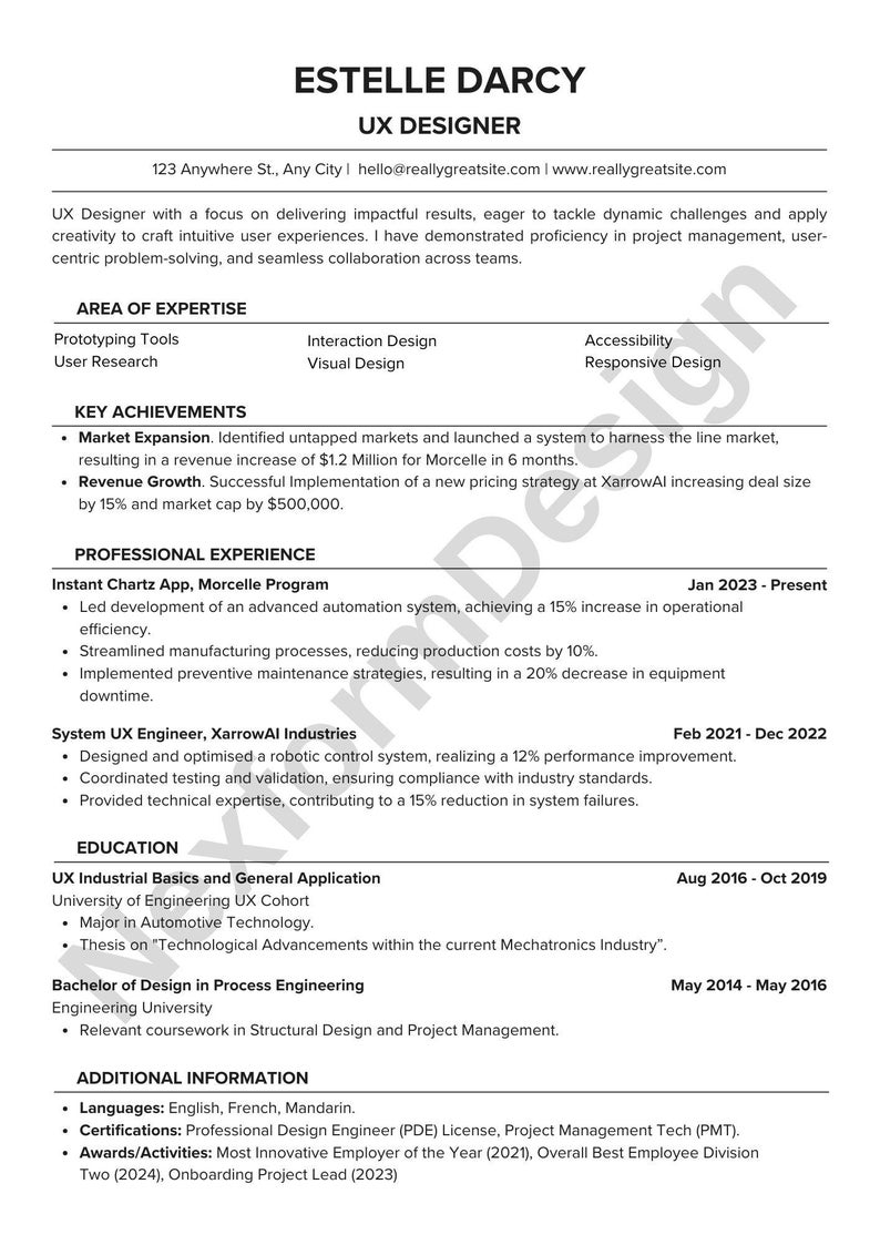 ATS Friendly Resume Template, Word Format Resume, ATS Compatible Resume ...
