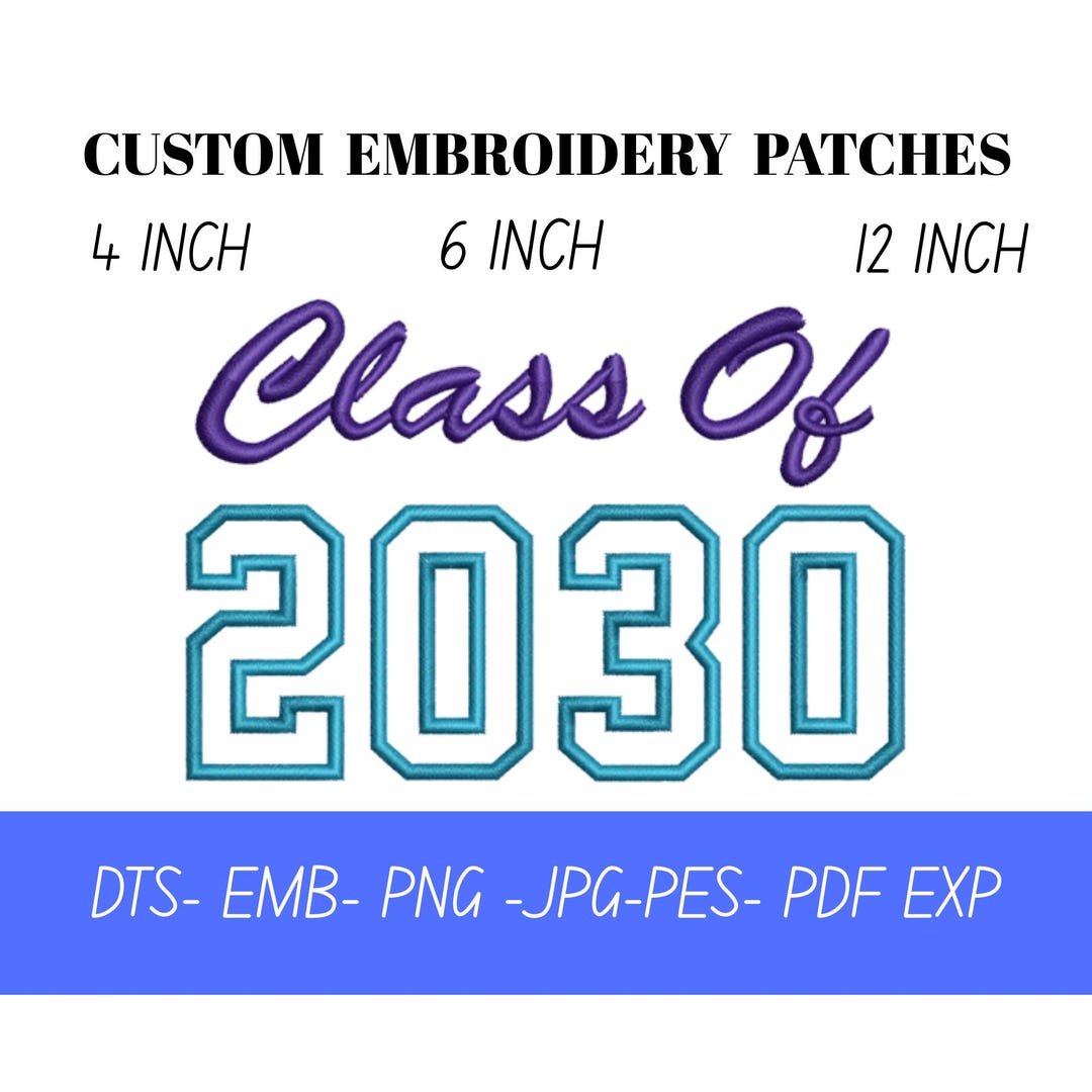 2030 Futuristic Embroidery Design: Multi-size Year Pattern (INSTANT ...