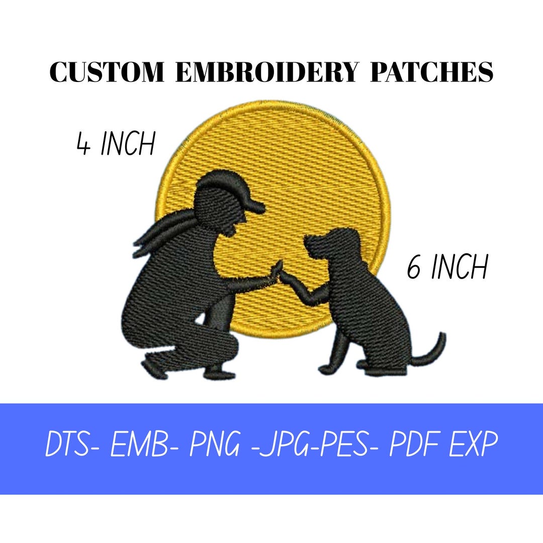Men and Dog Embroidery Design: Masculine 2-color Pattern (DST Format ...