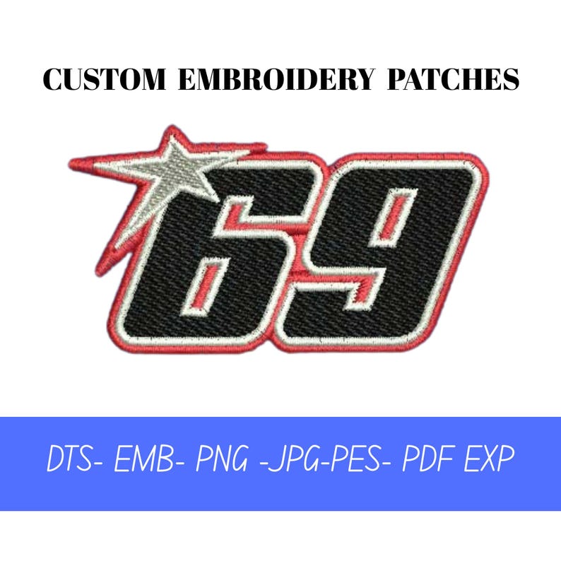 Custom 69 Patch – Sports Jersey Number Embroidery Design | Tajima DST ...