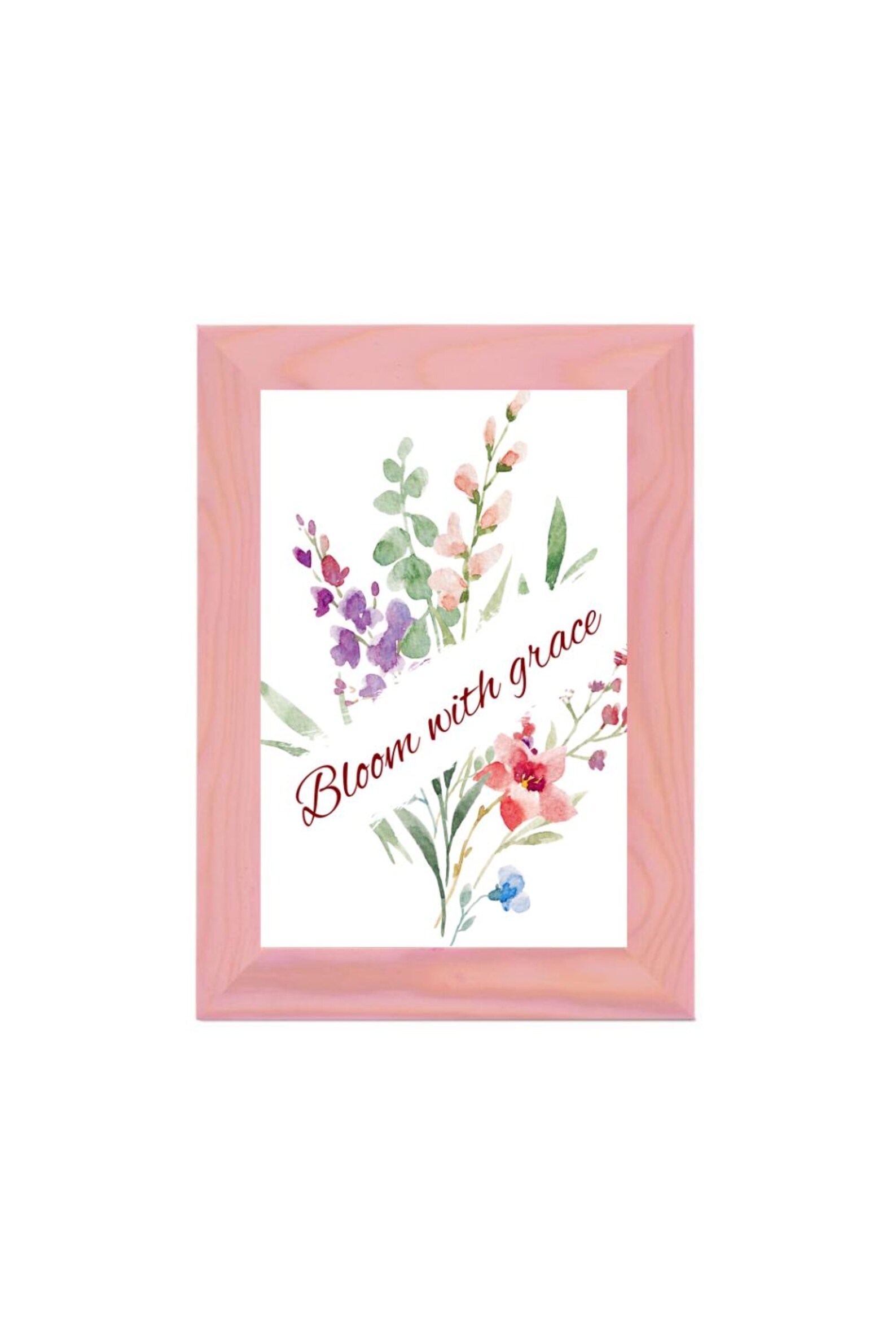 Bloom With Grace Watercolor Print: Inspirational Floral Wall Art ...