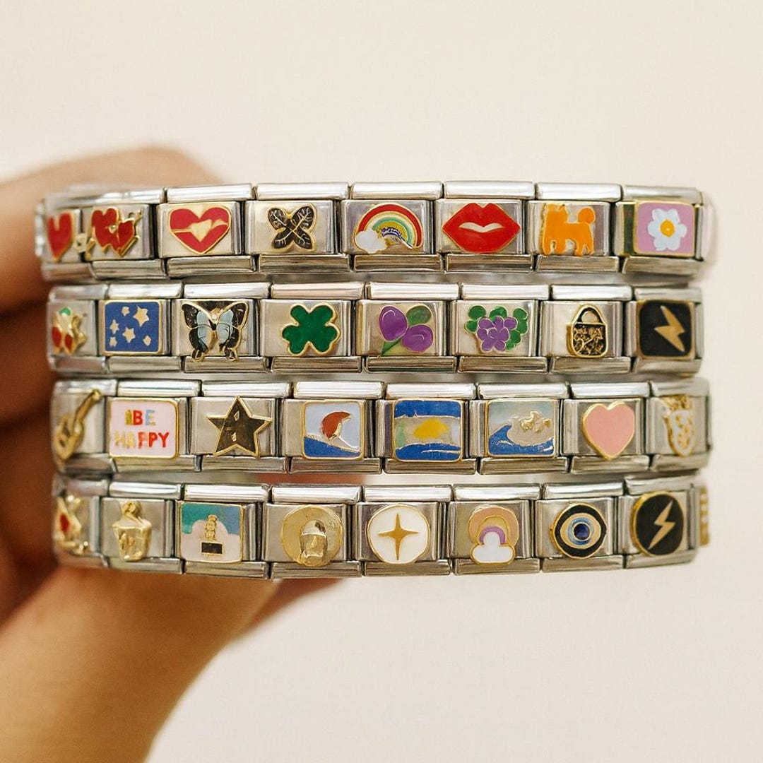 Custom Italian Charm Bracelet, Stainless Steel, Personalized Gift - Etsy