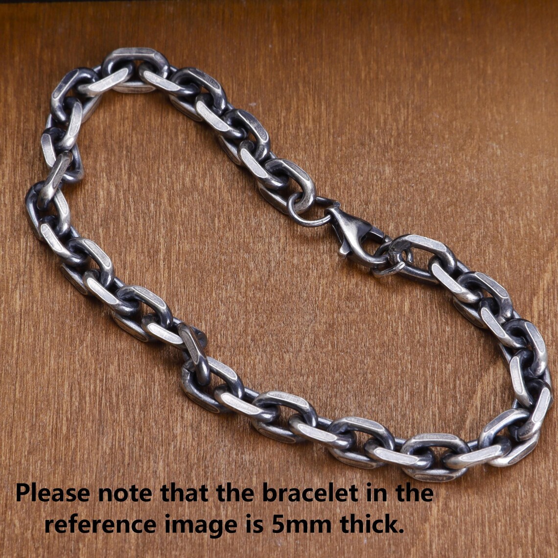 925 Sterling Silver Chunky Cable Chain Bracelet | 3mm, 4mm, 5mm, 6mm ...