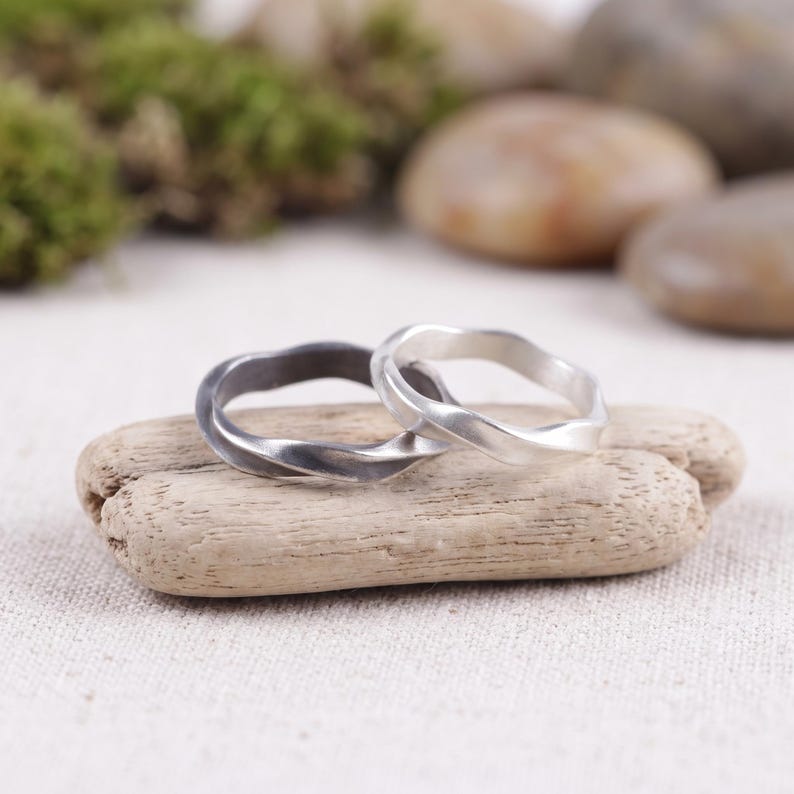 Custom Engraved Mobius Couple Rings, 925 Sterling Silver Matching ...