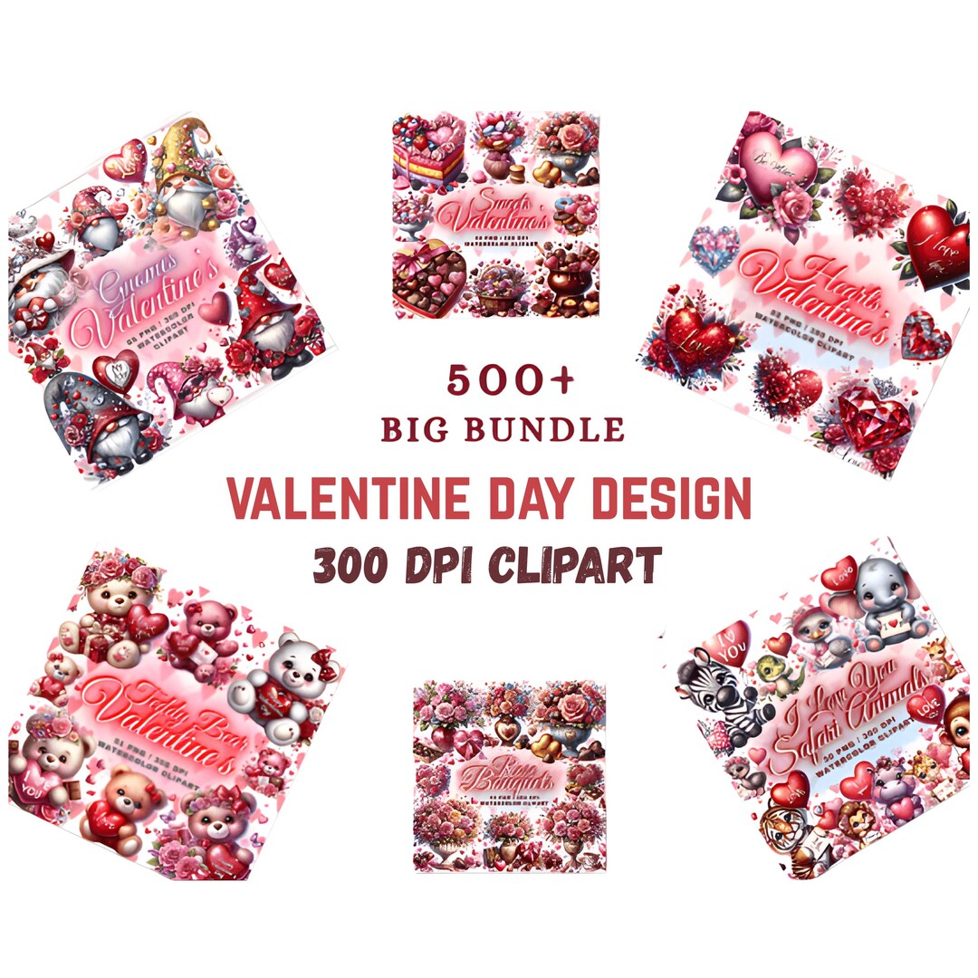 500 Valentines Day PNG Bundle, Valentine Mega Bundle Png, Valentine ...