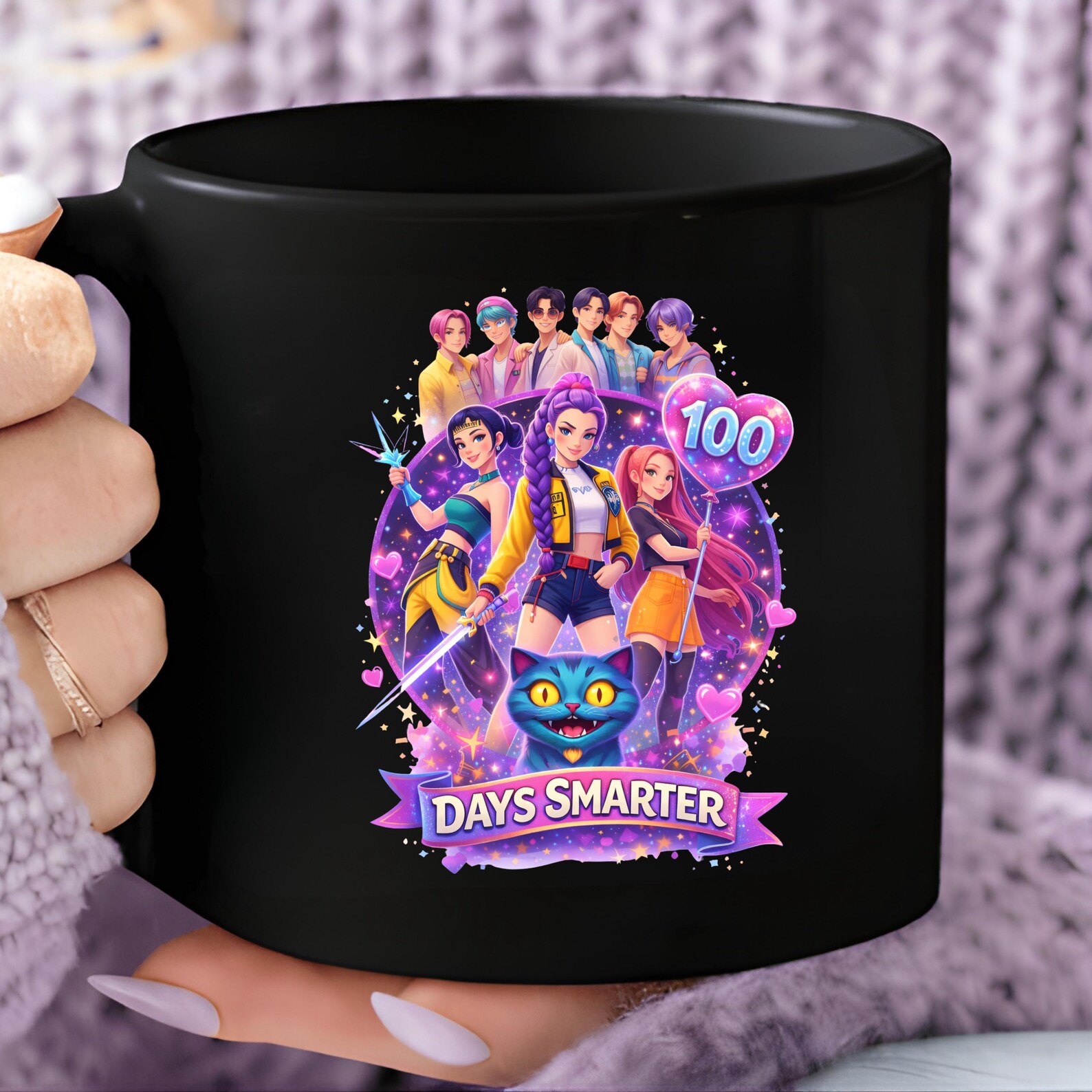100 Days Smarter K-pop Png, 100 Days of School Png, 100 Days Demon Hunters Png, Saja Boys Girls ...