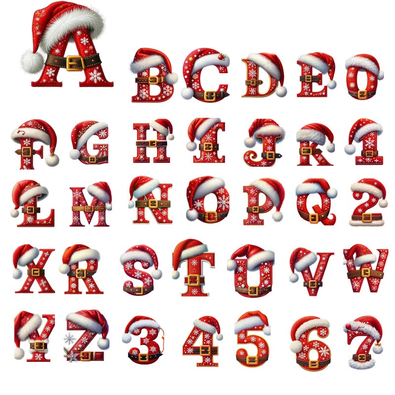 Alphabet Xmas Letters - Etsy UK