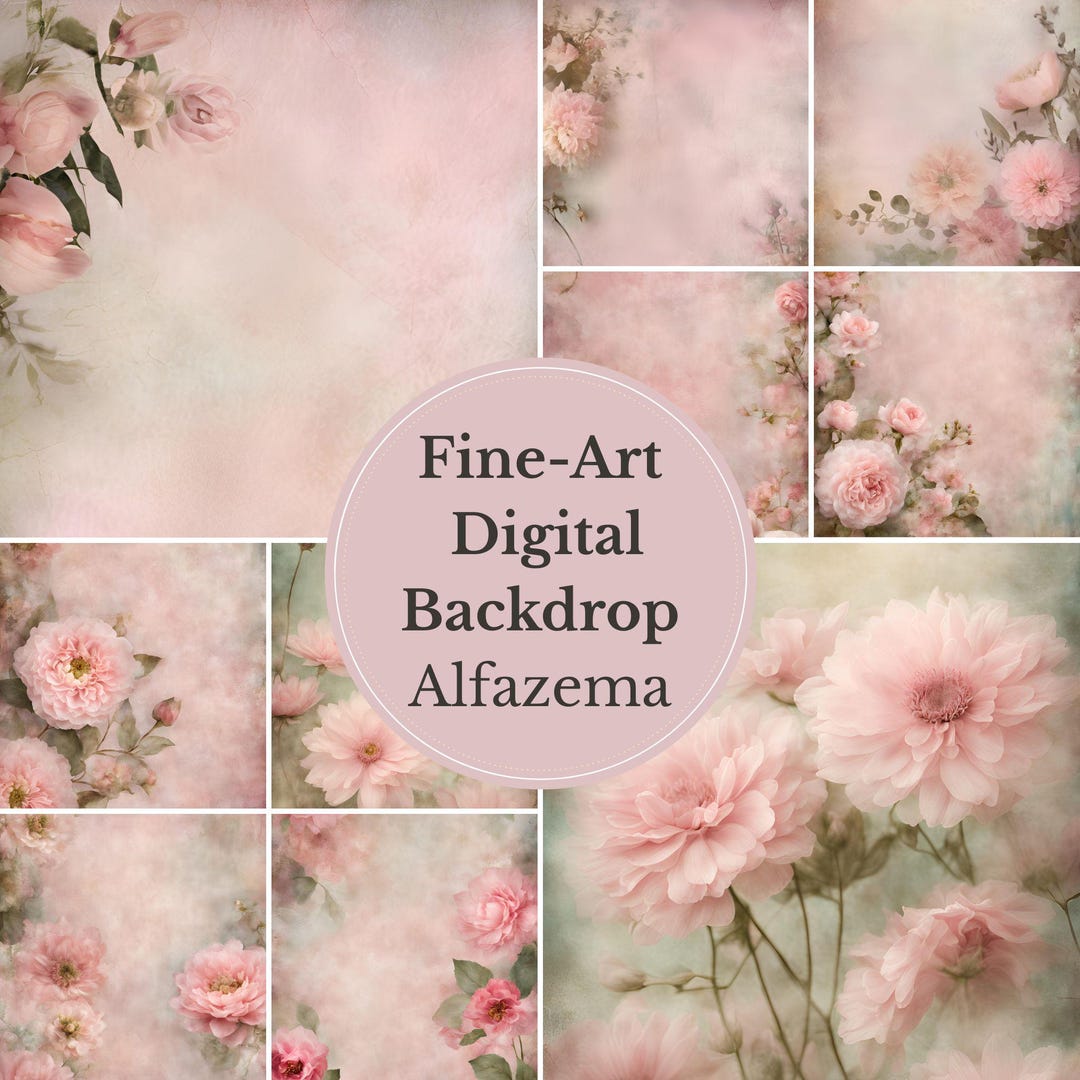 Romantic Fine Art Floral Digital Backdrop Set – 12 High-resolution JPG ...