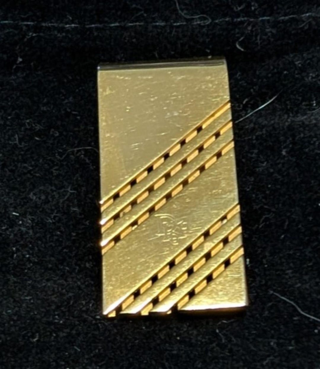 Vintage CHRISTIAN DIOR Paris New York Goldtone Logo Money Clip Tie Clip ...