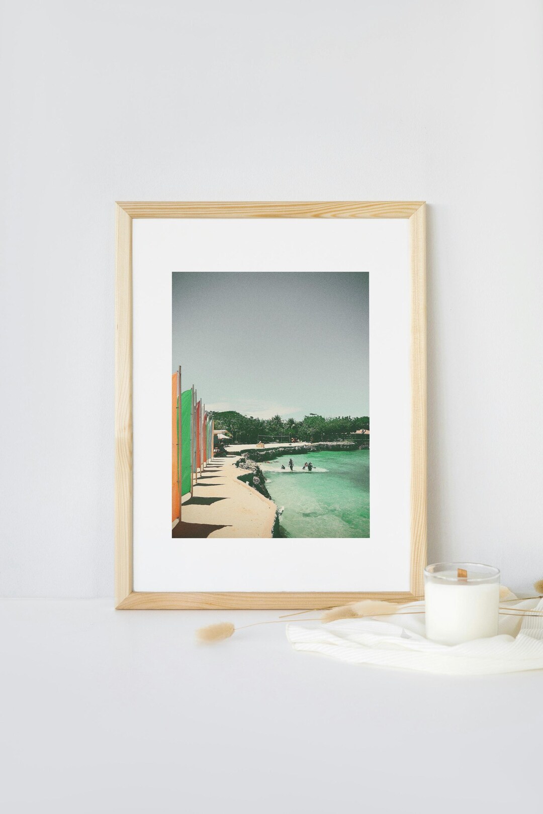 Colorful Beach Flags & Emerald Water – Cebu Tropical Poster (color ...