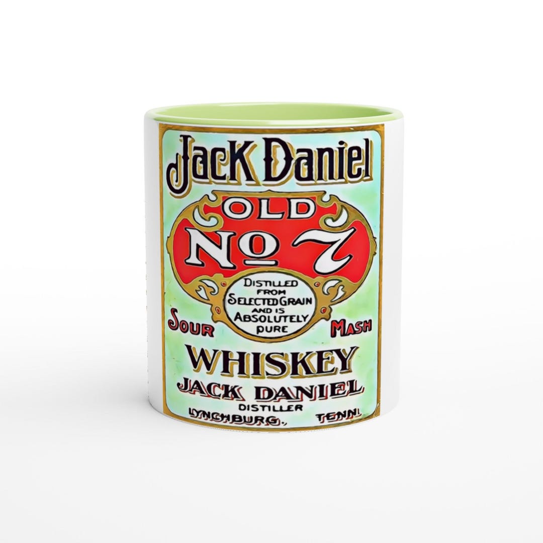Vintage Design Jack Daniel Label White 11oz Ceramic Mug With Color ...