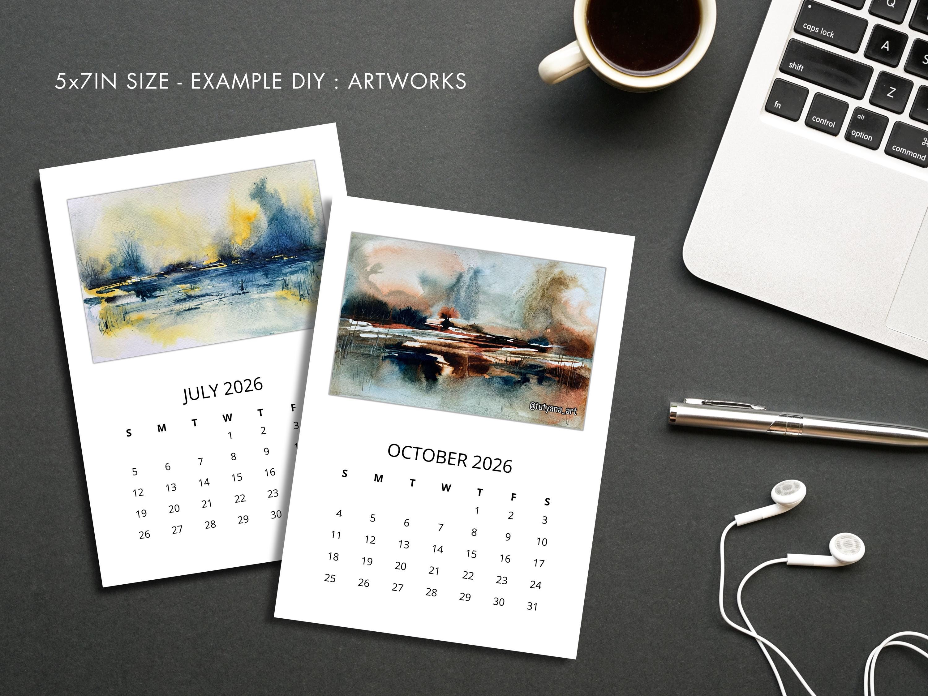2026 DIY Desk Calendar Template | Simple Minimalist Monthly Creative ...