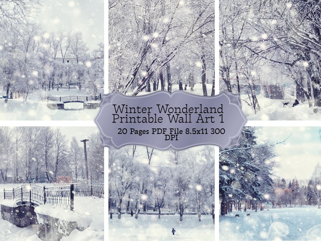 Winter Wonderland Printable Wall Art | Snowy Landscape Photography ...